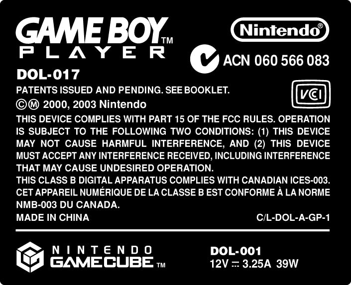 GameBoy Player System Label – Hoskinson Industries